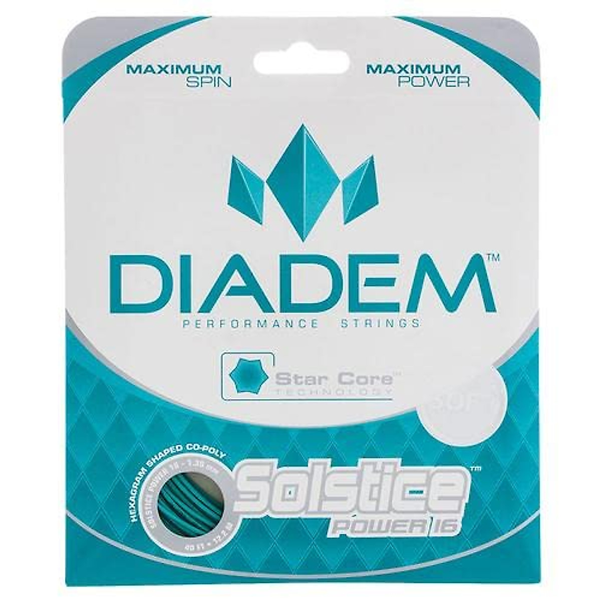 Diadem Solstice Power (17-1.20mm) Tennis String (Teal)