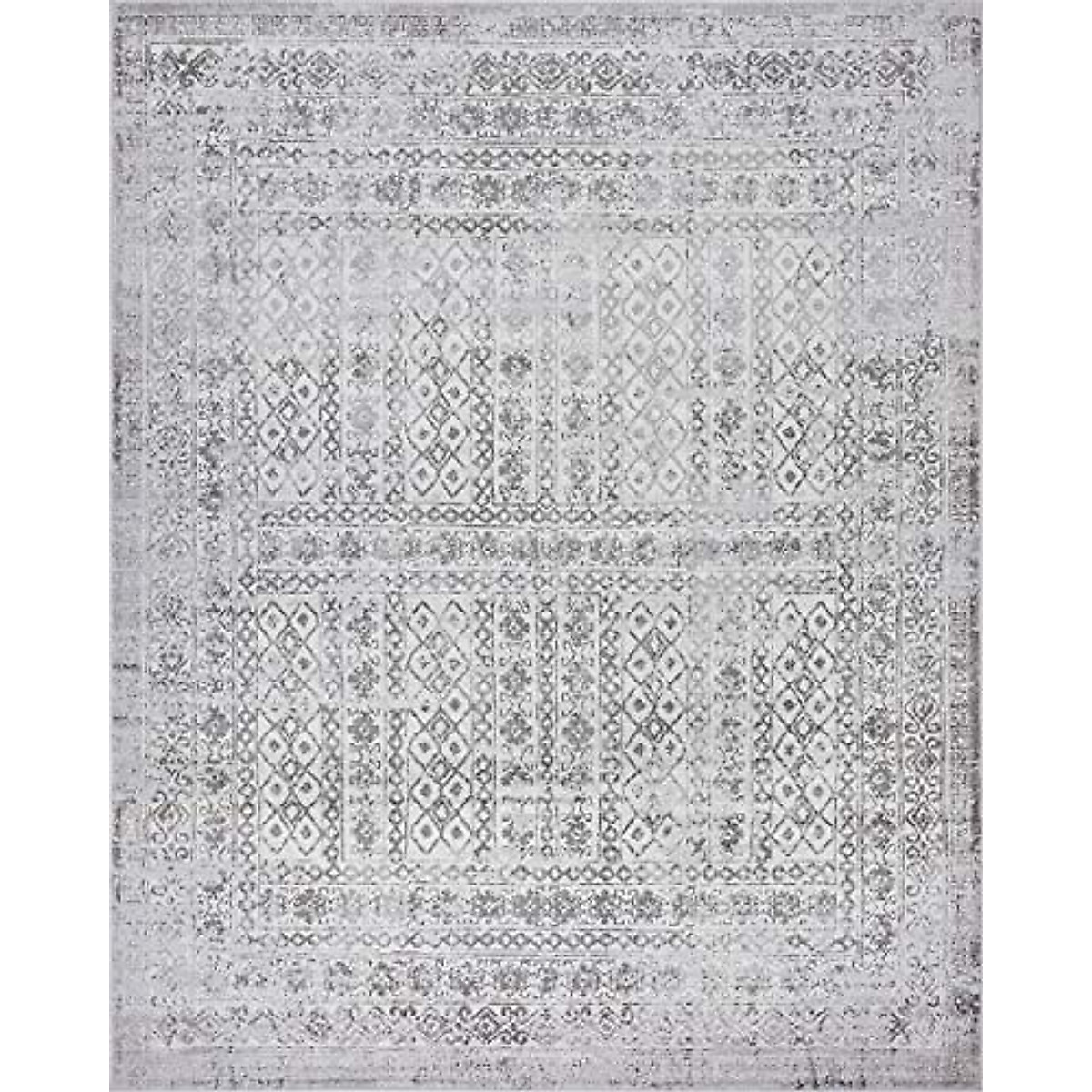 Ellery Gray 8x10 Area Rug 8x10 - Area Rugs for Living Room - Dining Room Rug - Bedroom Rug - Kitchen Rug - Entryway Rug Carpet - Alfombras para Salas Modernas - Persian Style