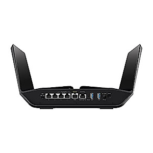 Netgear Nighthawk RAX120 IEEE 802.11ax Ethernet Wireless Router - 2.40 GHz ISM Band - 5 GHz UNII Band - 8 x Antenna(8 x Internal) - 768 MB/s Wireless Speed - 5 x Network Port - 1 x Broadband Port - US