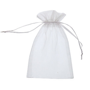 SumDirect White Sheer Organza Bags - 50Pcs 4x6 inches Organza Gift Bags with Drawstring, Organza Jewelry Pouches for Wedding Party Christmas Favor