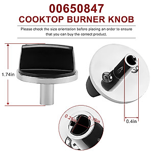 AMI PARTS 00650847 Knobs Cooktop Stove Knobs Fit for BOSCH Stove Knobs, Replace 00650847 650847 1999734 AH3480601 Range Oven Gas Stove Knobs (5 pcs)