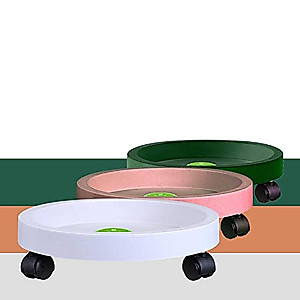 11Inch Heavy Duty Plant Caddy with Wheels,Plant Stand Round Flower Pot Mover, Rolling Plant Stand Pot Trolley,Potted Flower Mover Dolly with Casters Round Coaster for Indoor Outdoor (White)