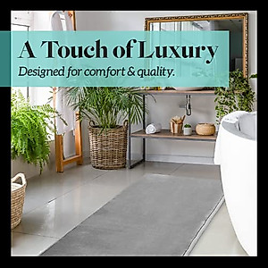 Genteele Bath Mats for Bathroom Non Slip - Grey 17" x 24" Memory Foam Bathroom Rugs - Quick Dry Bath Mat