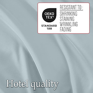 lalaLOOM Full Bed Sheet Set, Soft Microfiber Hotel Luxury Bedding, Extra Deep Pocket, 4 Piece Sheets and Pillowcase Sets, Breathable Wrinkle, Fade Resistant, Easy Care Machine Washable Linen, Sea Blue