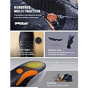 TSLA Men's Trail Running Shoes, Lightweight Athletic Zero Drop Barefoot Shoes, Non Slip Outdoor Walking Minimalist Shoes, Barefoot Trail Black & Dark Grey, 11