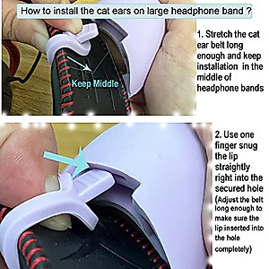 Cute Cat Ears Fits for HypreX Cloud/Cloud Stinger/Cloud Flight Headsets, Universal Fit Lovely Kitty Adjustable Attachment Straps for Video Live Gaming Headphone,Black& Pink