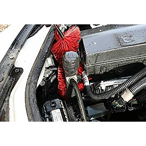 EZ Detail Brush Big - Red - Wheel Rim Cleaner for Cars, Bike, Trucks, Motorcycle, and Other Vehicles. Non-Scratch Auto Detailing Tool, Easily reaches Nook and Crannies