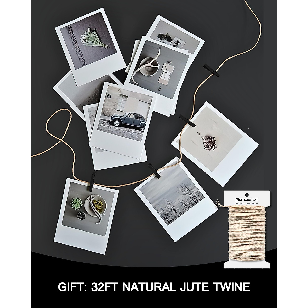 Mini Clothes Pins Wooden Clothespins for Photo 1 Inch 150 PCS Tiny Wood Clips Close Pins for Baby Clothing Hanging Classroom Crafts (Black)