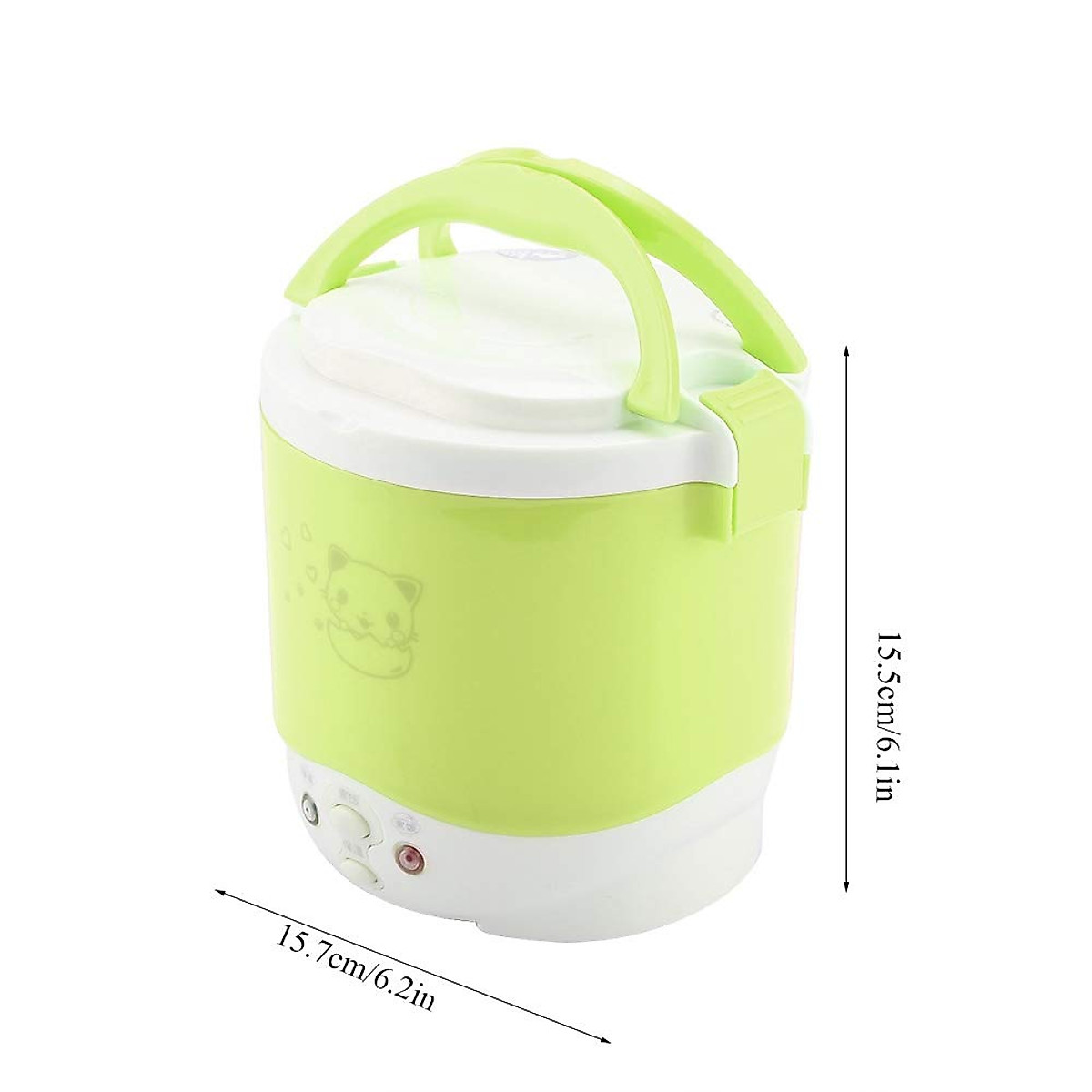 BALITY 24V 130W 1L Portable Multifunctional Electric Rice Cooker Food Steamer, Food Grade PP Mini Car Rice Cooker Travel Rice Cooker for 24V Trucks(Green)