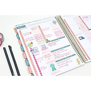 bloom daily planners New Pregnancy and Baby's First Year Calendar Planner & Keepsake Journal with Stickers - Hardcover Scrapbook Memory Book Organizer - Undated - 8” x 10" - Green & Pink