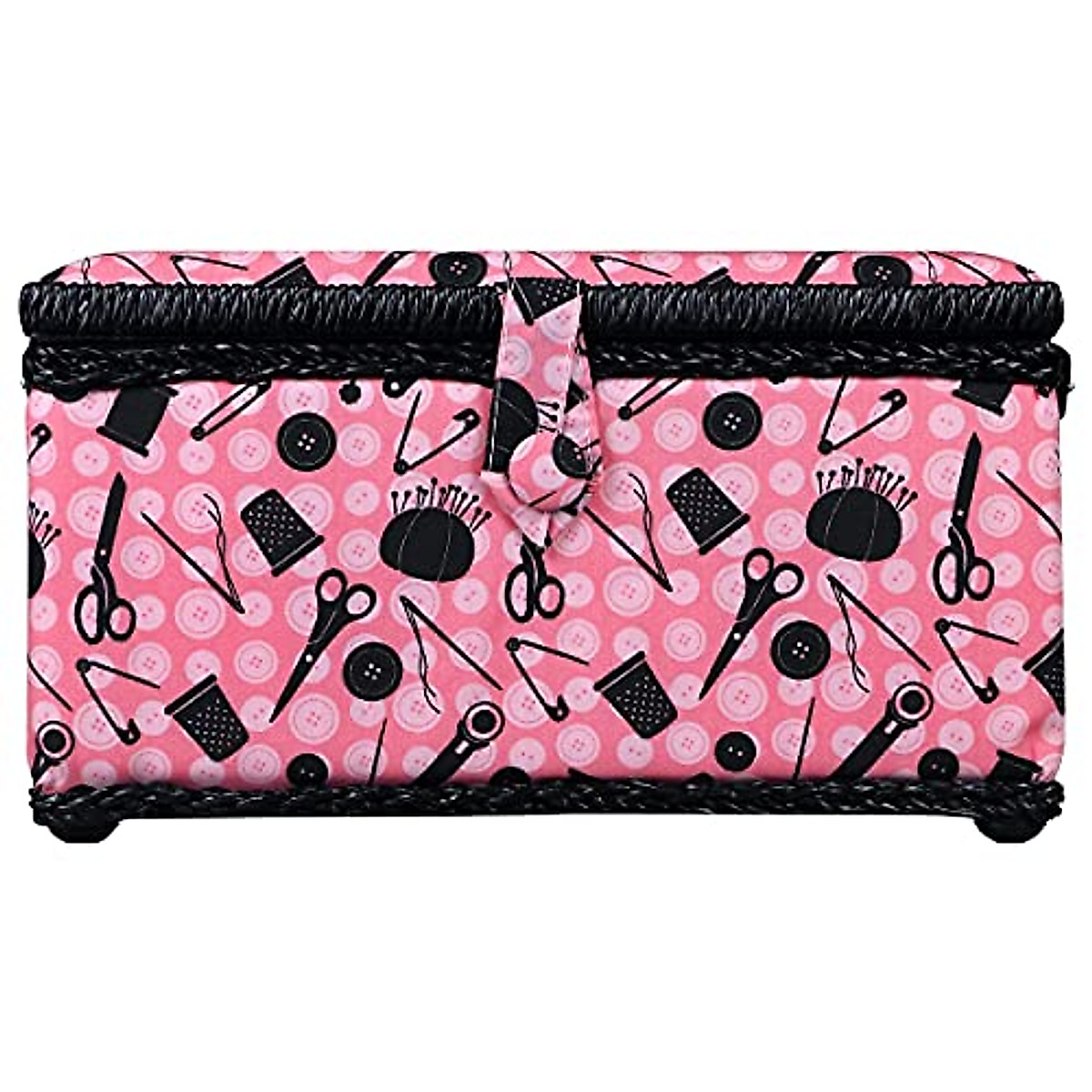 SINGER 07276 Sewing Basket with Sewing Kit Accessories, Pink & Black
