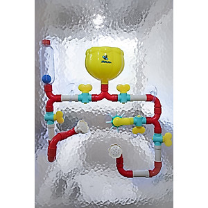 Mighty Bee Bath Toys Expansion Set: Building Toys for Shower or Bath Time. 31 Piece Pipes N Valves Set, Top STEM Learning Toys for Kids Ages 4-8, All the Fun of a Water Table, with Super Suction Cups!