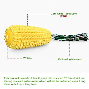 Dog Chew Toys for Aggressive Chewers, Indestructible Tough Durable Squeaky Interactive Dog Toys, Puppy Teeth Chew Corn Stick Toy for Small Meduium Large Breed