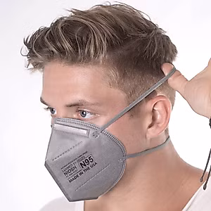 Aidway N95 Respirator - Made in USA - Protection from Dust & Airborne Contaminants - Disposable - 10 Count - Grey