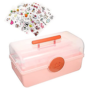 LUOZZY Plastic Storage Box Children Hair Accessories Organizer Container Box Multi-Tier Hairpin Hair Tie Storage Container Pink