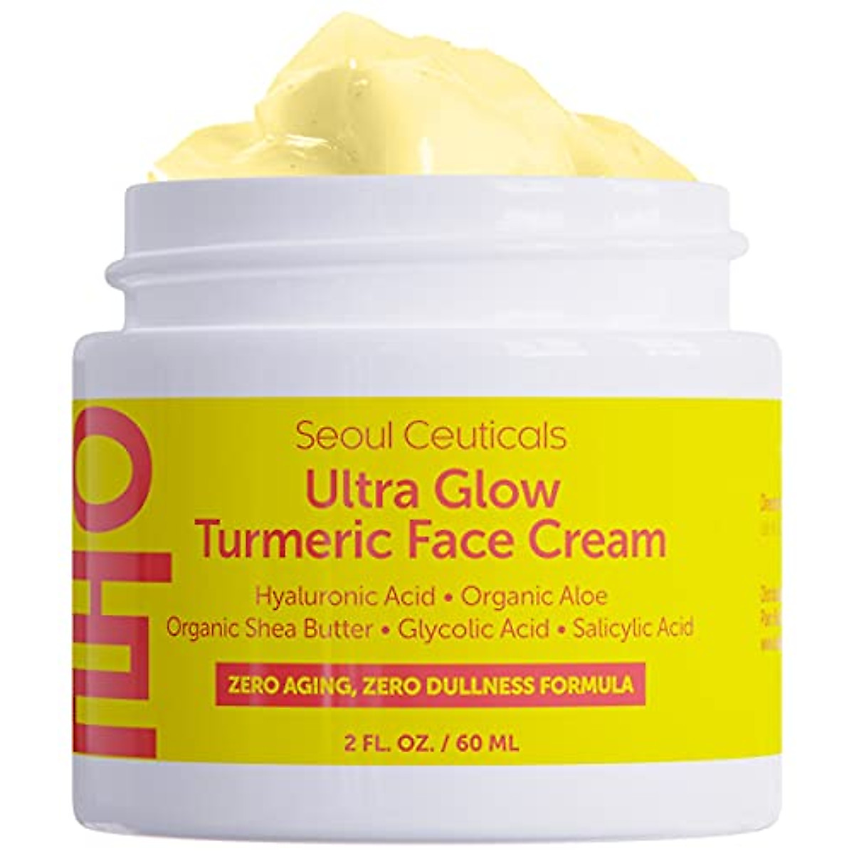 Korean Skin Care Turmeric Cream – Korean Face Moisturizer for Dull Dry Skin Korean Beauty Skincare – Salicylic Acid Cream + Hyaluronic Acid Cream + Glycolic Acid Cream – K Beauty for Glowing Skin 2oz