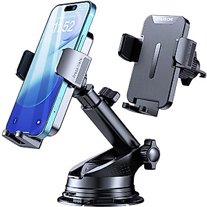 SUUSON Car Phone Holder Mount【Upgraded】-【Bumpy Roads Friendly】 Phone Mount for Car Dashboard Windshield Air Vent 3 in 1,Hand Free Mount for iPhone 14 13 12 Pro Max Samsung All Cell Phones