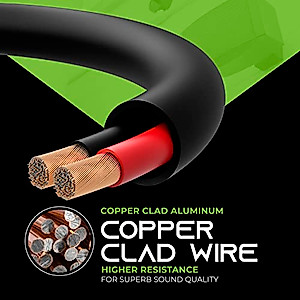 GearIT 14/2 Speaker Wire (100 Feet) 14 Gauge (Copper Clad Aluminum) - Outdoor Direct Burial in Ground/in Wall / CL3 CL2 Rated / 2 Conductors - CCA, Black 100ft