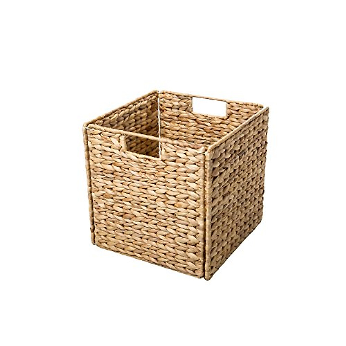Trademark Innovations 12" Foldable Hyacinth Storage Basket with Iron Wire Frame