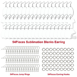 Whaline 54Pcs Sublimation Blank Football Helmet Shirt Earrings Bulk Heat Transfer Sublimation MDF Earrings with Earring Hooks and Jump Rings for Women Jewelry DIY Crafts Making Supplies
