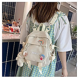 Meetmugum Kawaii Small Backpacks Lightweight Travel Bag Casual Daypack Cute Backpack With doll pendant for Girl Women