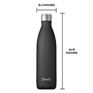 S'well Stainless Steel Water Bottle, 25oz, Onyx, Triple Layered Vacuum Insulated Containers Keeps Drinks Cold for 48 Hours and Hot for 24, BPA Free, Perfect for On the Go