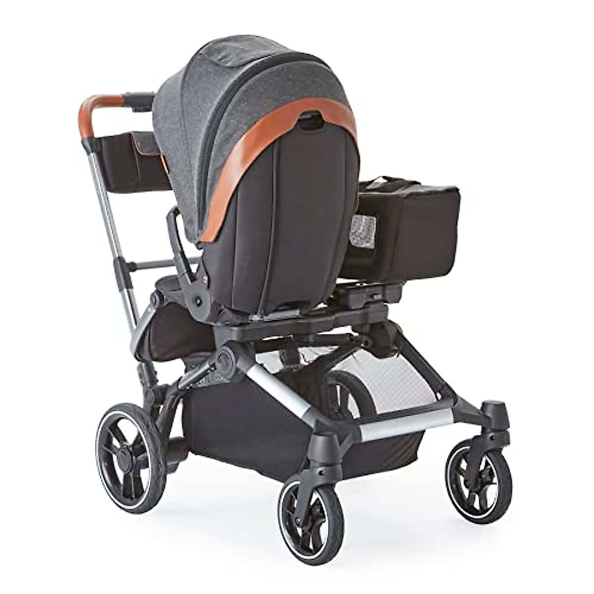 Contours Element Side-by-Side Convertible Toddler and Baby Stroller Single-to-Double, Reversible Seating Options, Infant Car Seat Compatibility, Spacious Storage, UPF 50+ Sun Canopy - Storm Gray