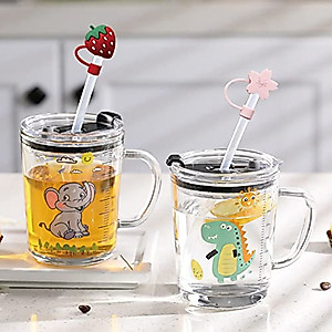 Deacocal Straw Tip Covers 10Pcs Reusable Drinking Straw Covers Food Grade Silicone Straw Toppers Cute Cloud Dust-Proof Portable Straw Covers Plugs Suitable for 0.3 inch (8mm) Straws