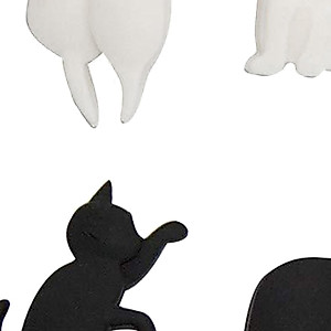 Libcflcc Heat-Resistant Silicone Tea Bag Clips Set of 6 Cartoon Cat-Shaped Reusable Holders for Bags Drink Markers Food 6pcs