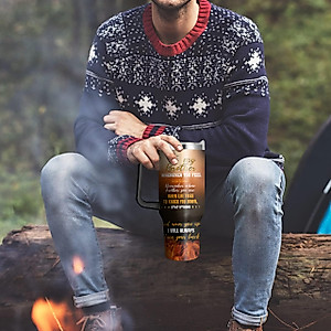 Wuepncah 40 Oz Borther Tumbler with Handle and Straw, To My Brother Coffee Cups Gifts Fathers Day, Stainless Steel Brothers Cups Birthday Gift Ideas for Adult Brothers