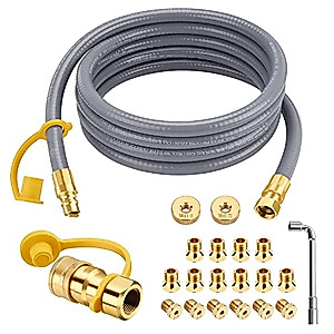 5249 Propane to Natural Gas Conversion Kit, 10FT 3/8” Natural Gas Hose with Quick Connect Fitting, Compatible with Blackstone 28"&36"Griddles, Tailgater & Single Burner Rec Stove