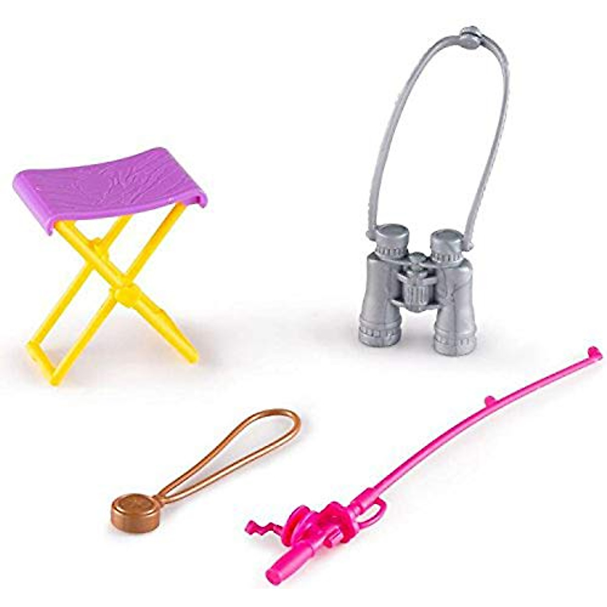 Barbie Camping Fun Accessory Pack-Fishing Pole, Compass, Binoculars 4 Pieces
