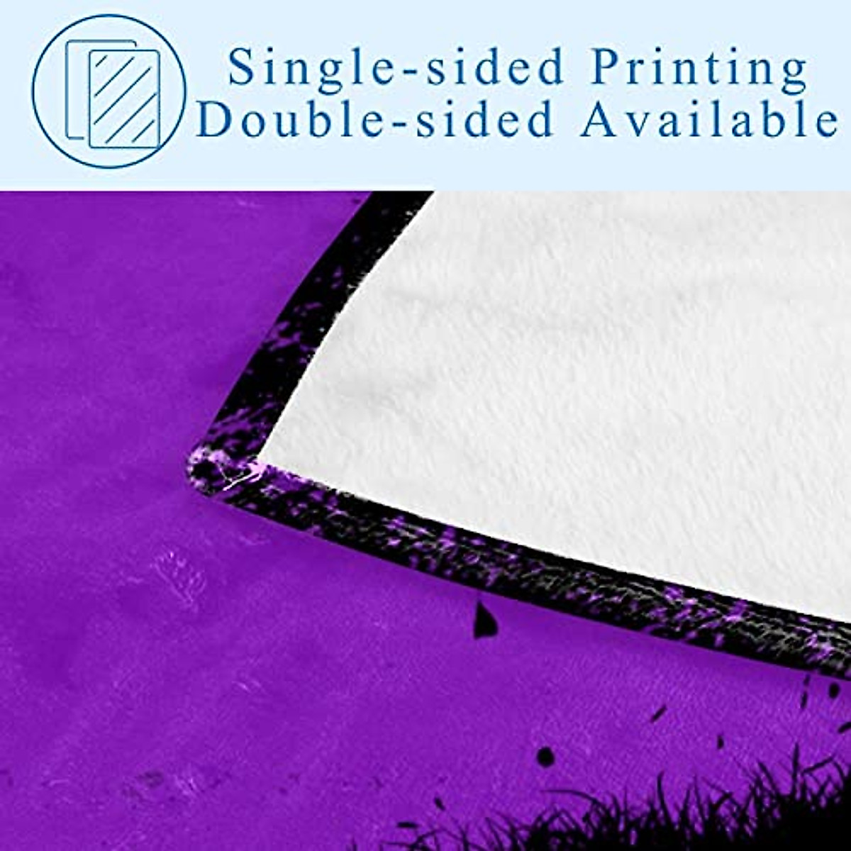 Purple Halloween Bats Tree Tomb Prints Soft Warm Cozy Blanket Throw for Bed Couch Sofa Picnic Camping Beach, 150×100cm