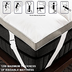 subrtex Feather Mattress Topper Queen, Bed Mattress Topper, Breathable Mattress Pad Overfilled with Soft White Goose Down (60"x80")
