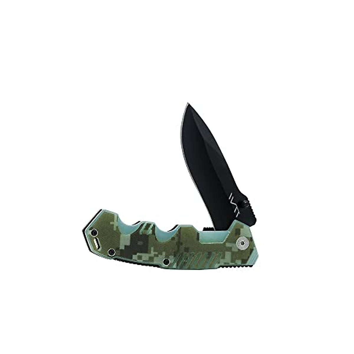 BGT Folding Pocket Knife 3.4 Inch Black Blade and Lightweight G10 Handle Survival Tool Knives Carry Velvet Bag, Sharpener (Camo)
