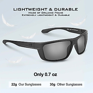 KastKing Huzzah Polarized Sport Sunglasses for Men and Women, Matte Blackout Frame, Smoke Lens