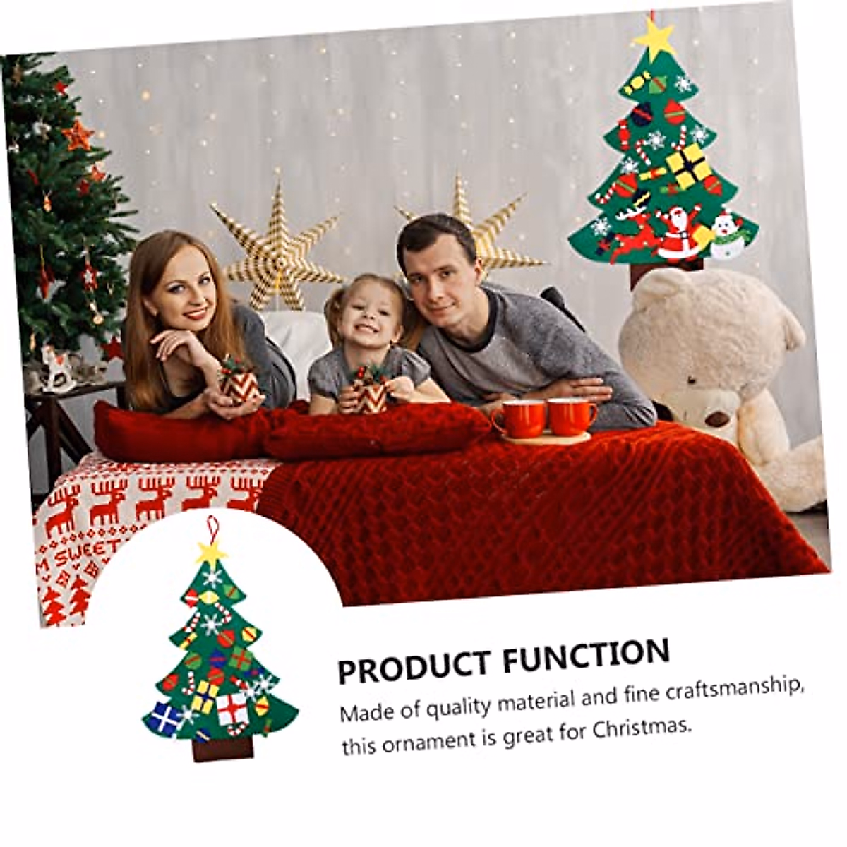 Christmas Decoration for Kids Toddler Gift Kids Decor Xmas Gifts Christmas Tree Countdown Calendar Handmade Xmas Ornament Christmas Ornaments Felt Christmas Tree Home Door 3d