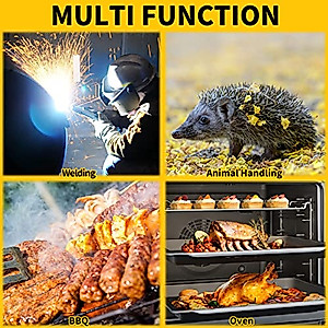 662℉ Leather Welding Gloves for Women Man, Long Sleeve Work Heat Resistant Fire Gloves Oven Mitts for Tig Mig Stick BBQ Fireplace Animal Handling, Wood Stove Tools Accessories