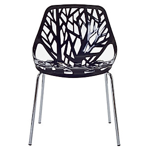 Modway Stencil Modern Stacking Kitchen and Dining Room Chair in White