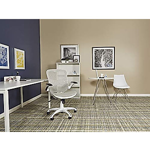 Office Star Ventilated Manager's Office Desk Chair with Breathable Mesh Seat and Back, White Base, White