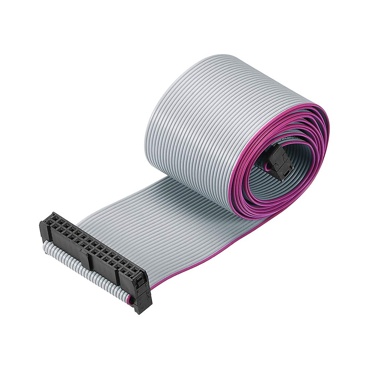 uxcell IDC Wire Flat Ribbon Cable FC/FC Connector A-Type 30 Pins 2.54mm Pitch 1m Length Gray