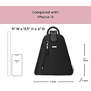 Baggallini Womens Metro Backpack With Rfid Wristlet Handbags, Black, One Size US