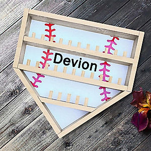 A2MYL Personalized Name Baseball Display Case Softball Storage Stand Baseball Holders for Dad's Collection Memorabilia Baseball Rings (Baseball Display Case - Black)