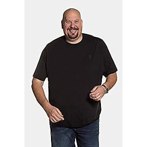 JP 1880 Menswear Big & Tall Plus Size L-8XL Stretch Hem Cotton Tee Black XXX-Large 712616130