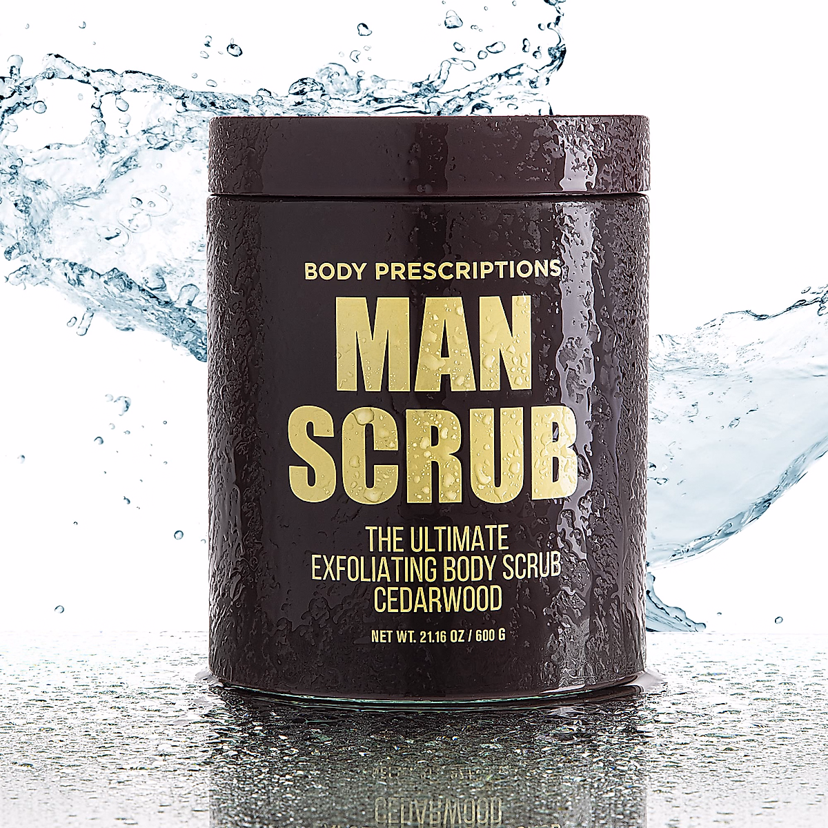 Body Prescriptions Men’s Exfoliating Body Scrub – Ultimate Skin Cleansing Wash in Jar with Twist-Top Lid, For All Skin Types, 21 Ounce (Pack of 1), Cedarwood