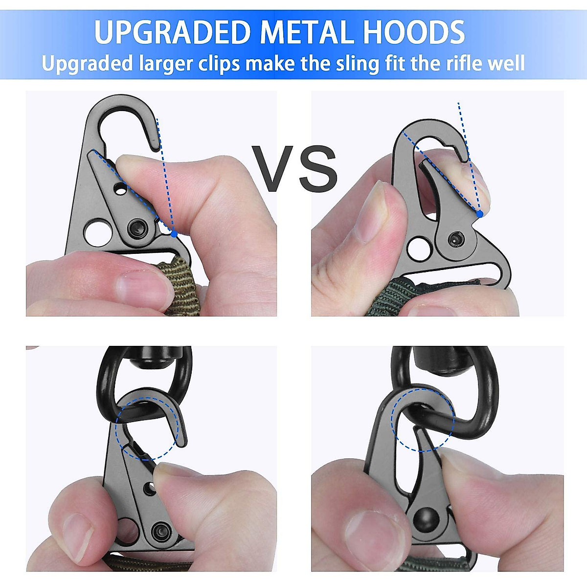 HANAMO 2 Point Sling Two Point Sling with 2 Pack QD Sling Swivels & QD Sling Mount black