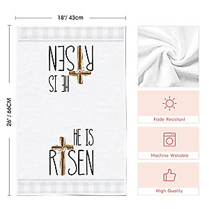 Artoid Mode Easter Rabbit Eggs Kitchen Dish Towels, 18 x 26 Inch Seasonal Spring Tulip Flower Wreath Ultra Absorbent Drying Cloth Tea Towels for Cooking Baking Set of 4