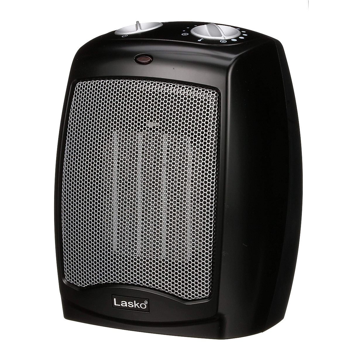 Lasko CD09250 Ceramic Adjustable Thermostat Tabletop or Under-Desk Heater, 9 Inches High, Black