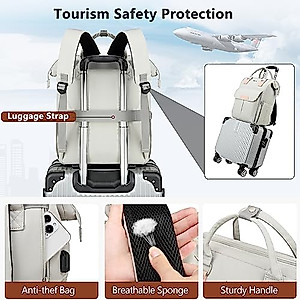 BAGSWAN Women Computer Backpack Nurse Bags: 15.6 Inch laptop Travel Work Bag Professional Waterproof Teacher SchoolBag with USB Port for Business College Backpack Carry on Bookbag for Women Gift(GREY)