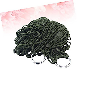 CLISPEED Hammock Swing Mesh Garden Hammock Camping Picnic Dark Swing Amy Hammocks Bed Travel Hanging Rope Net for Green Hunting Sleeping Outdoor Comfortable Leisure Indoor Nylon Beds Hiking Amacas